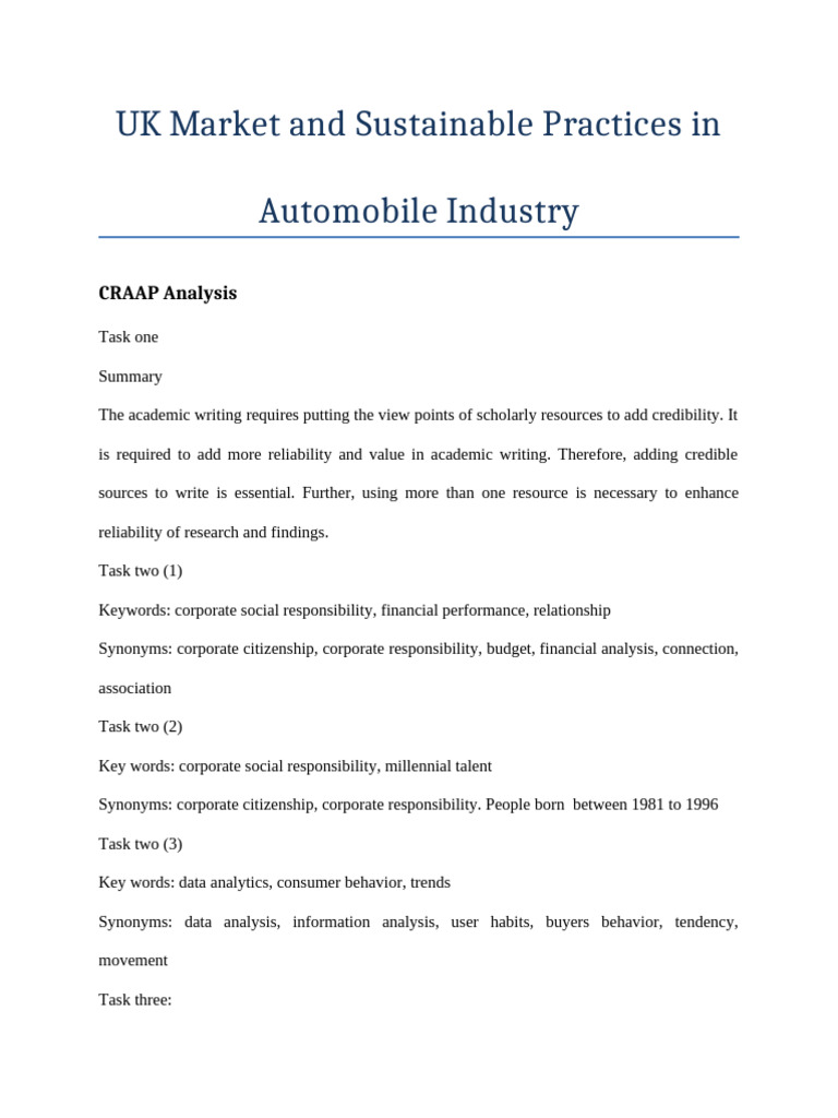 UK Auto Industry: Sustainability Impact | PDF | Corporate Social ...