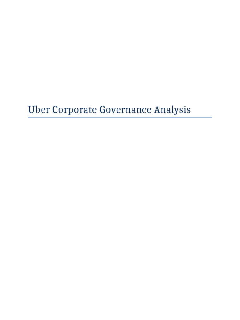 Uber Corporate Governance | PDF | Employment | Governance