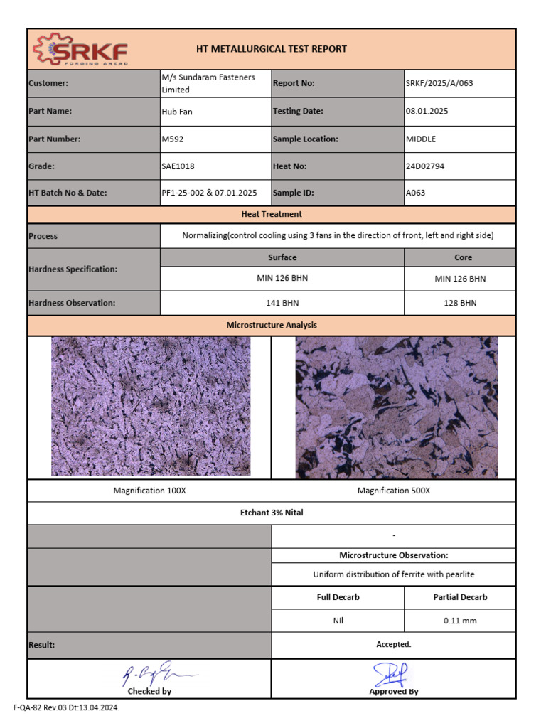 Fan Hub M592-PF1-25-002 & 08.01.2025 | PDF | Heat Treating | Building Engineering