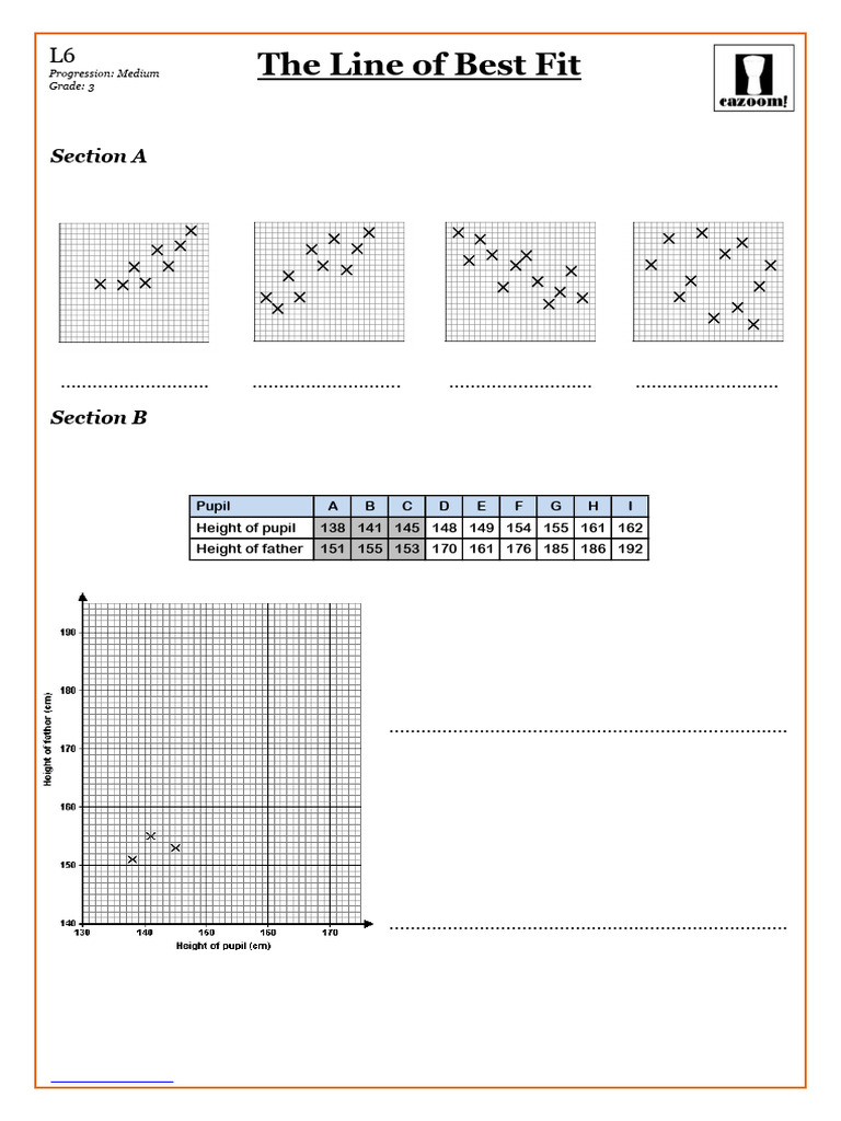 Scatter Graphs and Line of Best Fit | PDF | Scatter Plot | Statistics