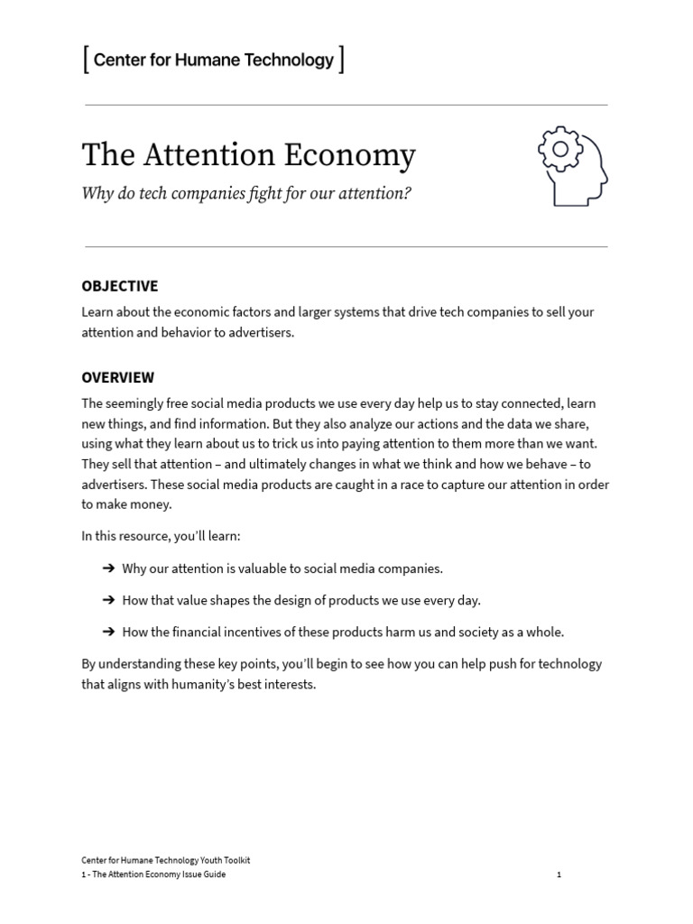 1 - The Attention Economy Issue Guide | PDF | Social Media | Popular ...