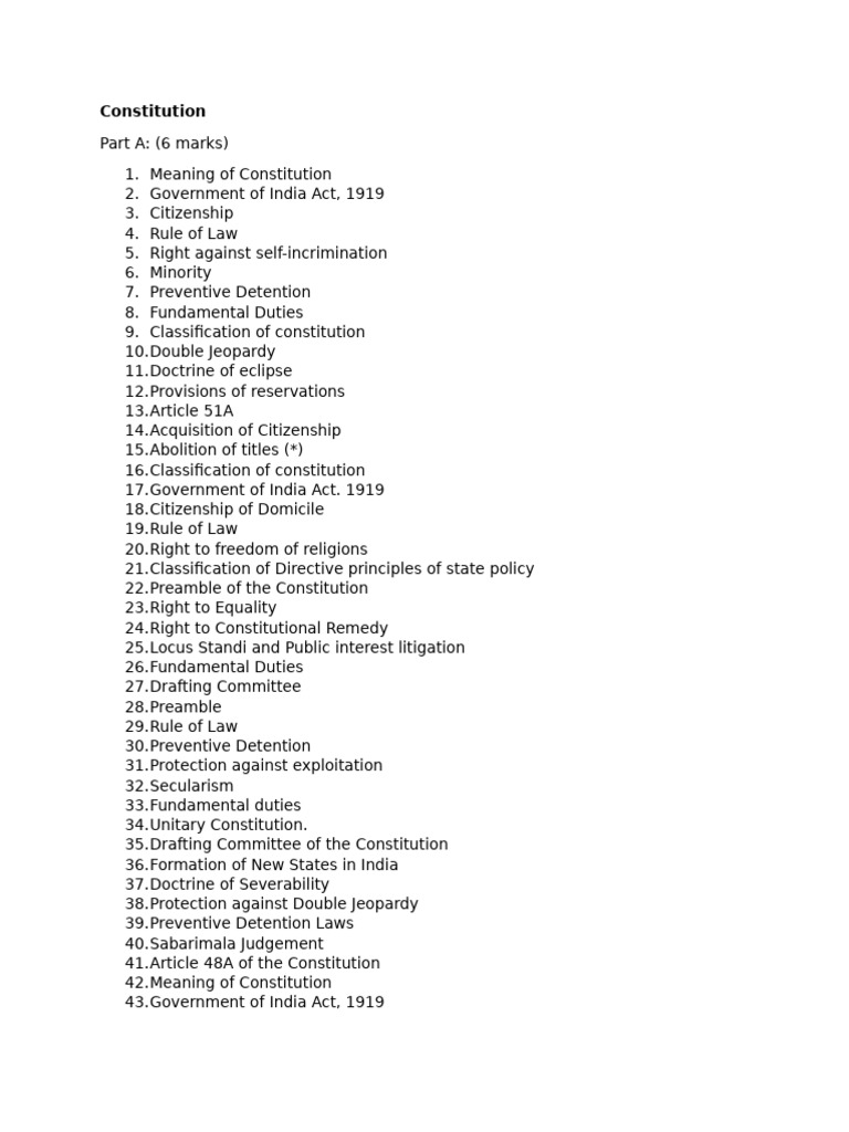 Constitution Question Papers | PDF | Constitution | Justice