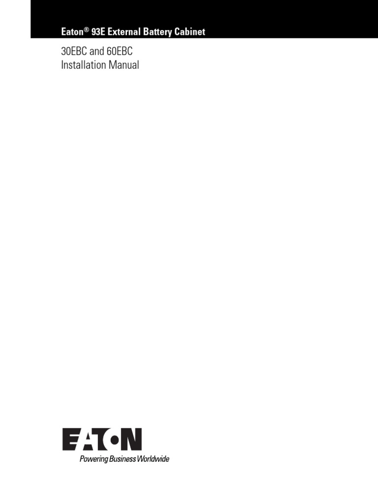 Eaton 93e External Battery Cabinet Manual P 164000057 | PDF ...