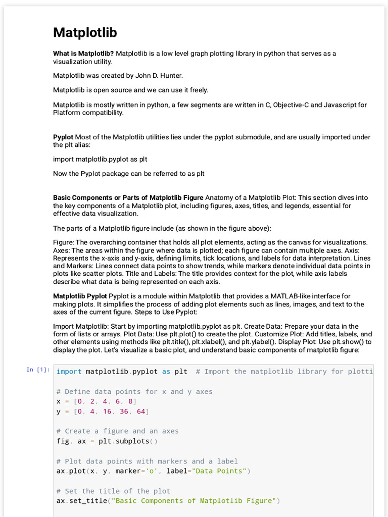 Matplotlib | PDF | Chart | Cartesian Coordinate System Matplotlib | PDF | Chart | Cartesian Coordinate System