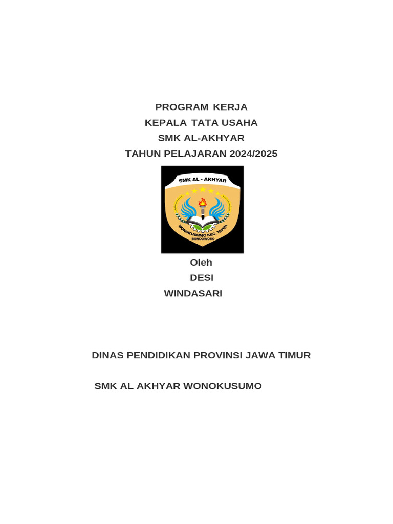 Proker Ka Tu SMK Al Akhyar | PDF