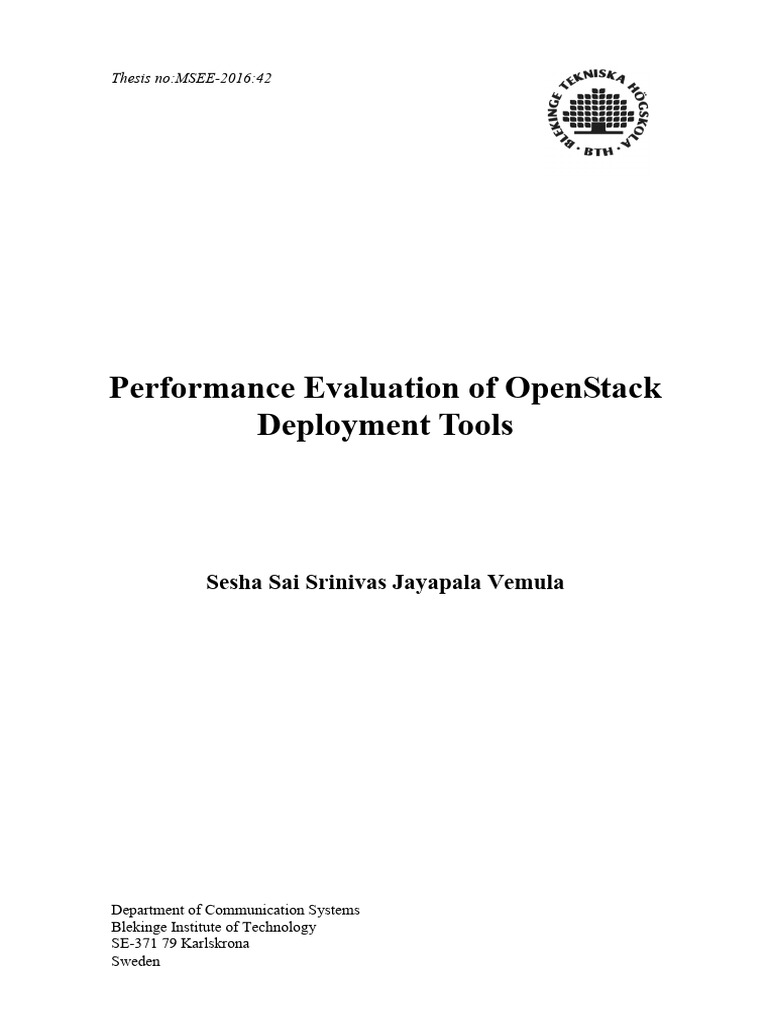 Performance Evaluation of OpenStack | PDF | Cloud Computing | Network Architecture