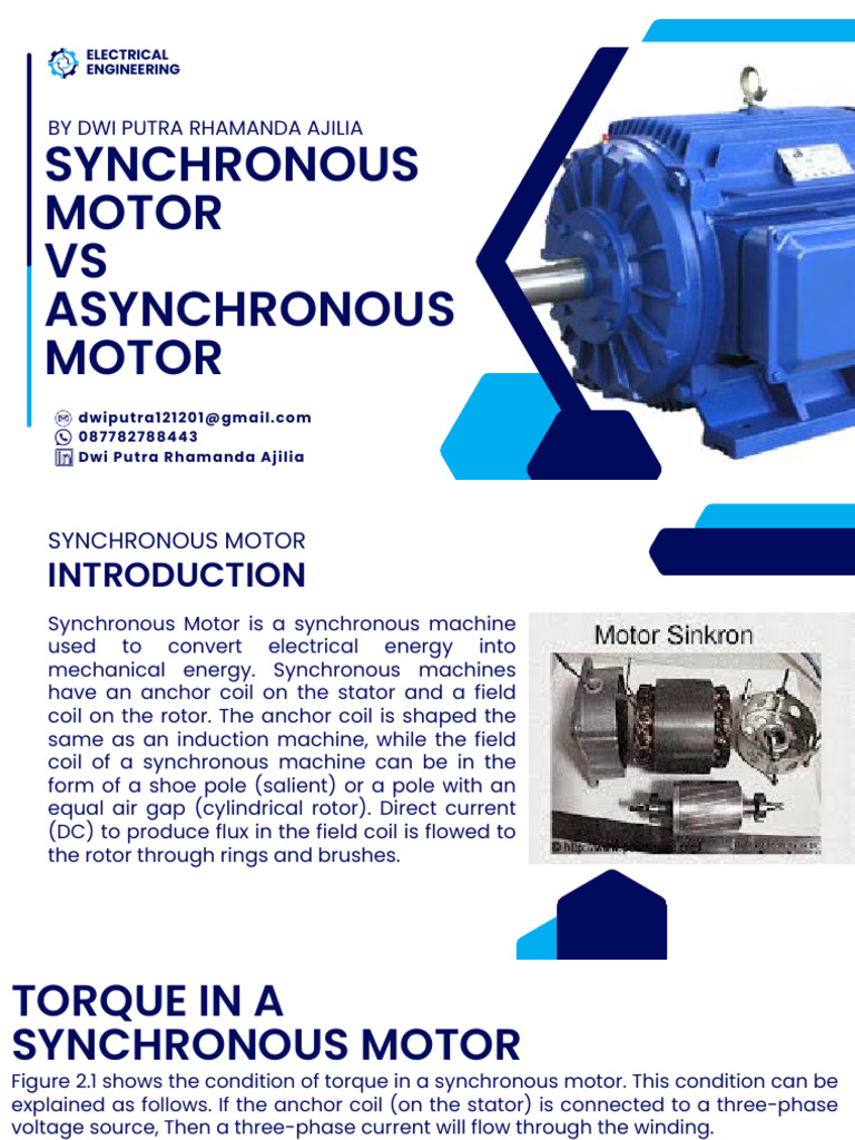 Synchronous Vs Asynchronous Motors 1739244060 | PDF | Electric Motor ...
