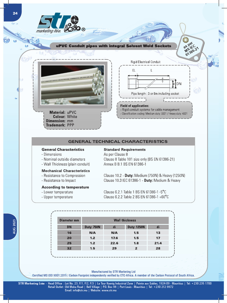 Upvc Conduit - 16 to 32mmwhite | PDF