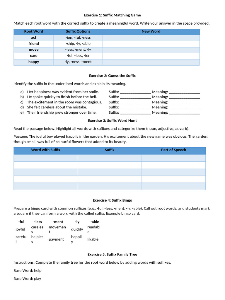 Matias Teran Machin - Synchronize 4 - Unit 4 - Grammar - Suffixes | PDF | Word | Part Of Speech