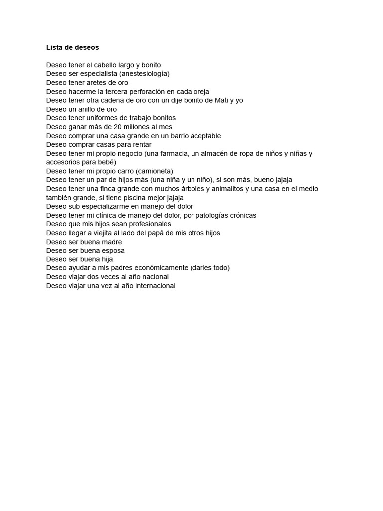 Lista de Deseos | PDF