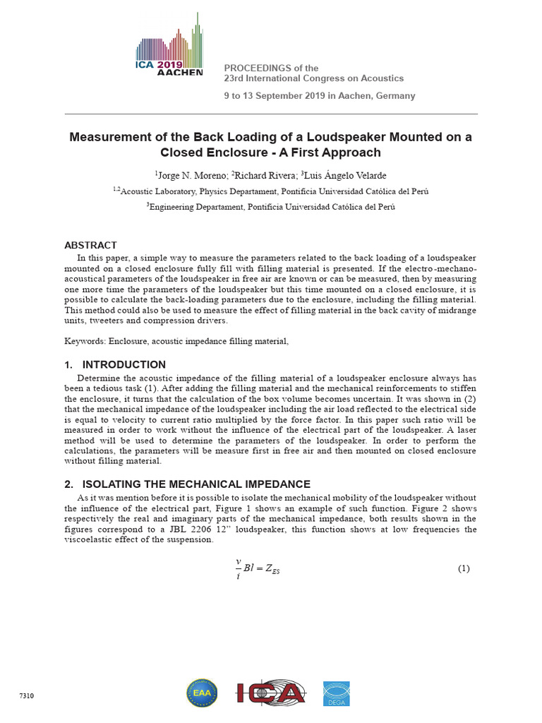 Measuring Loudspeaker Back Loading Effects | PDF | Loudspeaker ...