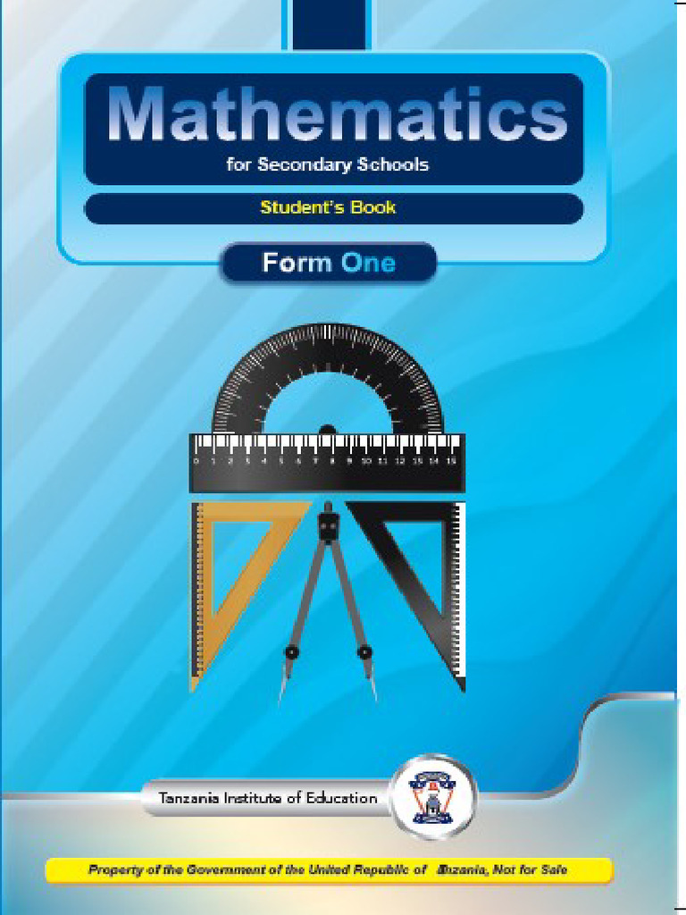 Mathematics For Secondary School Students Book Form One - NEW | PDF ...