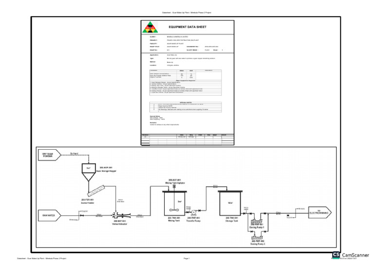 Datasheet - Guar Makeup Plant - Phase 2 Mimbula Copper Project | PDF ...