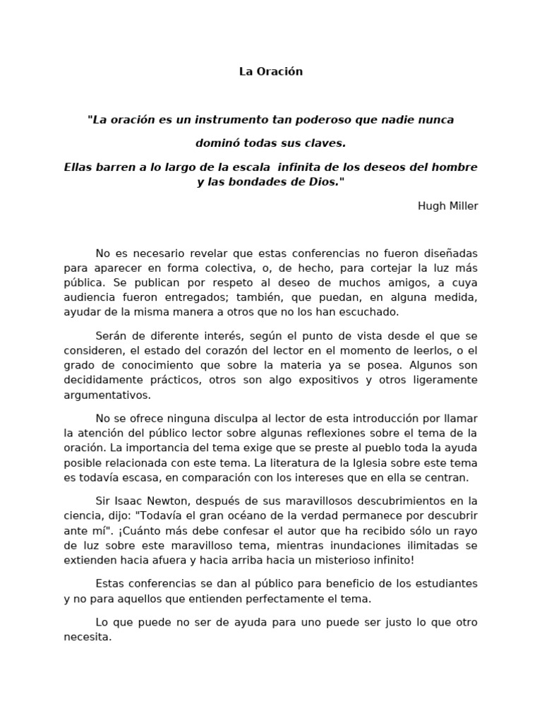 La Oración | PDF | Oración | Fe