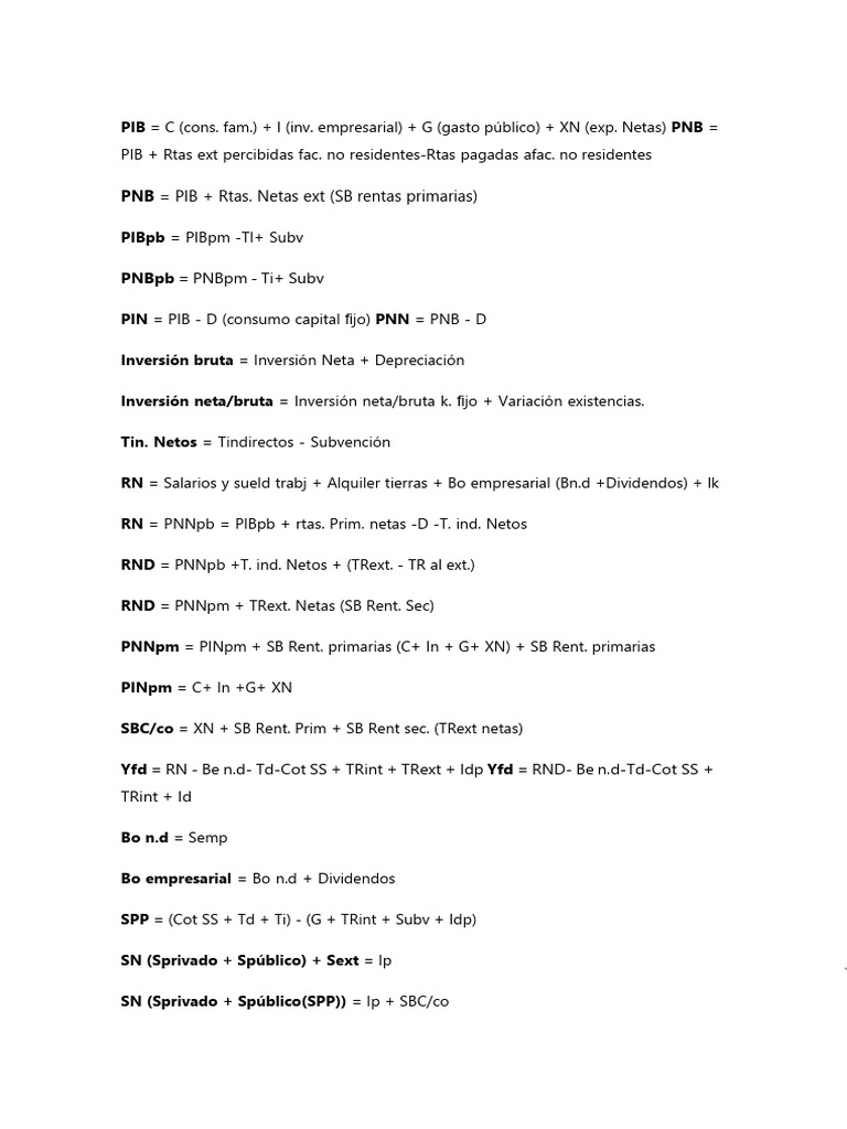 Formulario Tema 2 | PDF