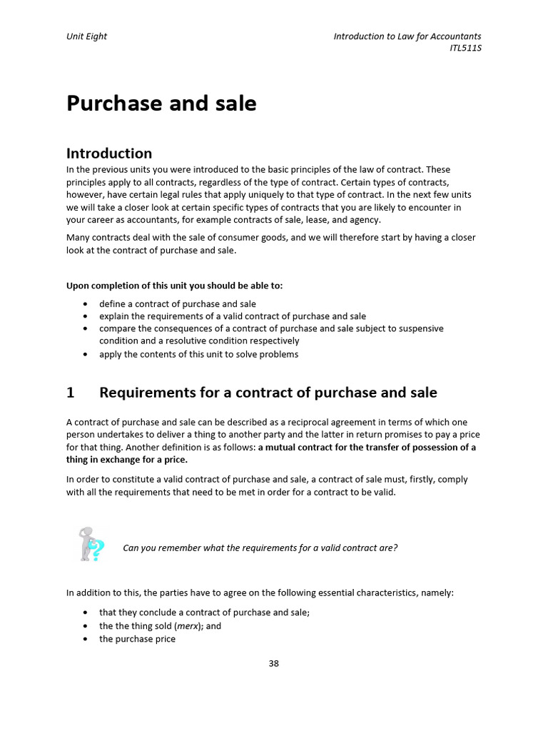 Understanding Purchase and Sale Contracts | PDF | Prices | Lease