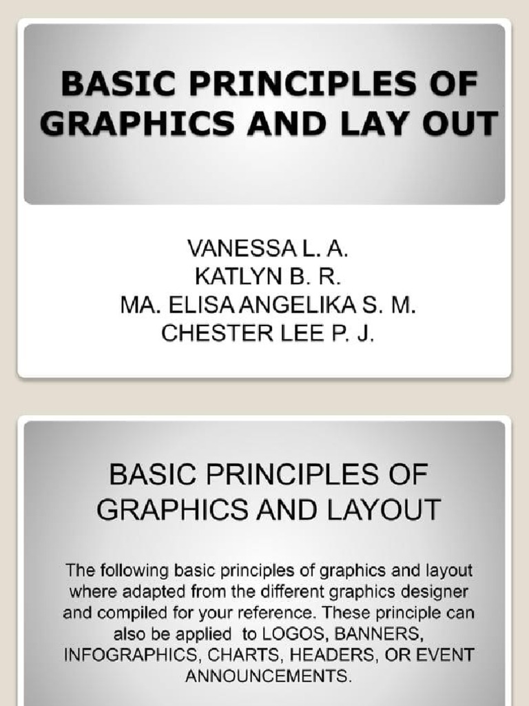 Lesson 6 Basic Principles of Graphics and Layout | PDF