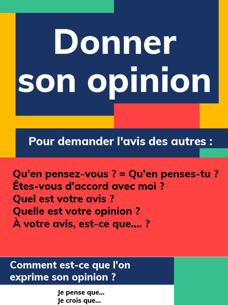 Exprimer et échanger des opinions | PDF