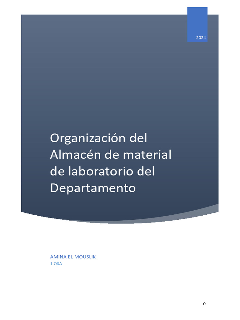 Organización Del Almacén de Material de Laboratorio Del Departamento | PDF