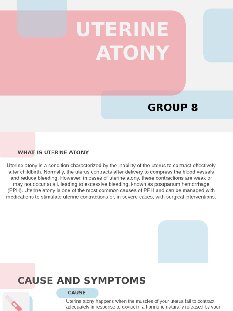 Uterine Atony Report 1 | PDF | Childbirth | Uterus