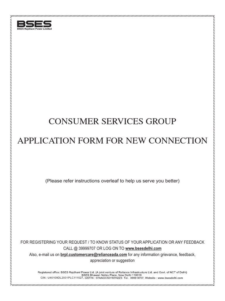 New Connection Form BRPL DT 26-08-2020 | PDF | Indemnity