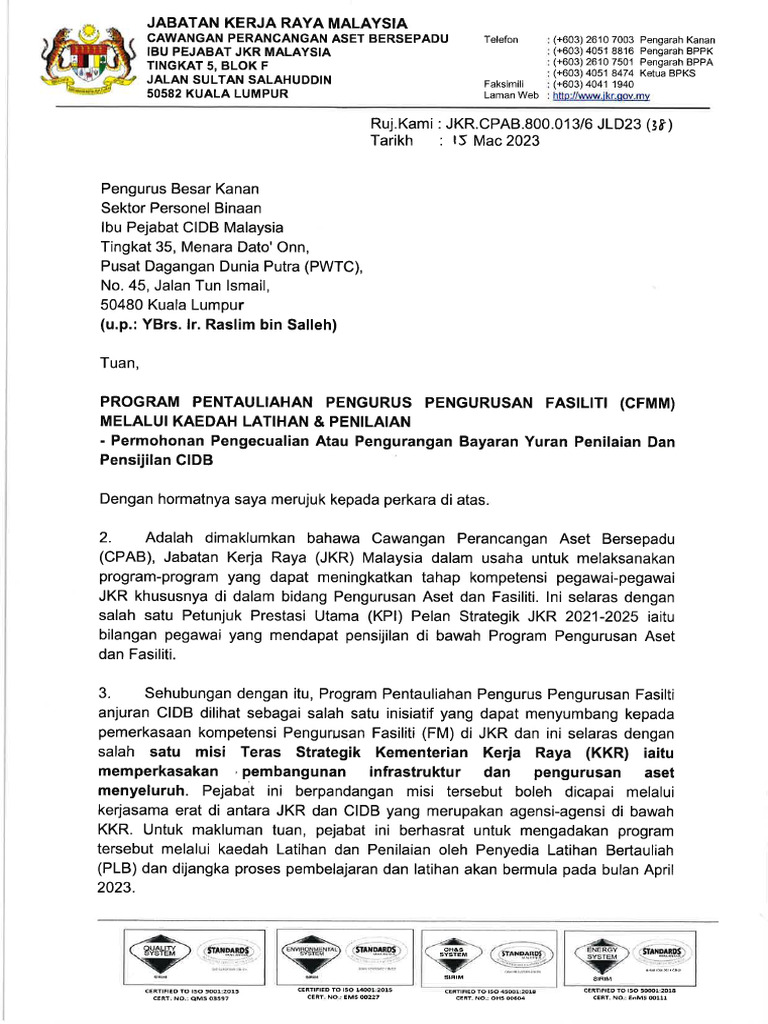 Cidb - Program Cfmm | PDF