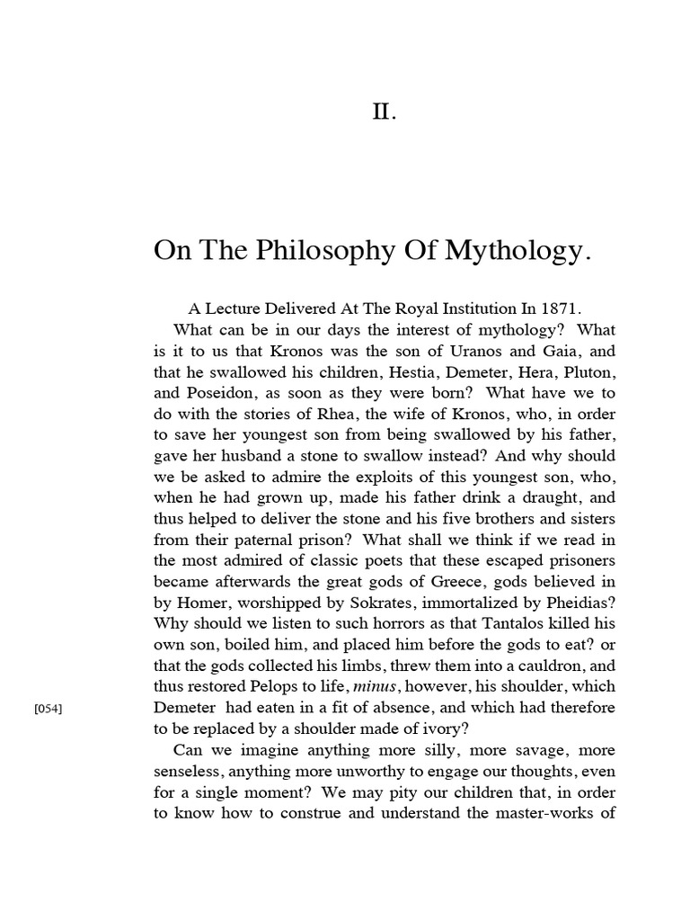 Philosophy of Myhtology- Max Muller | PDF | Greek Mythology | Nous