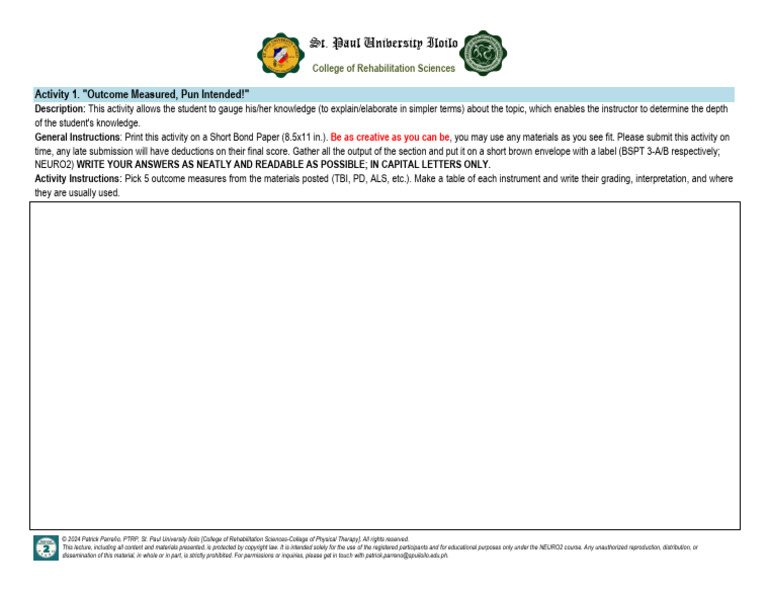 Neuro Activity 1 | PDF