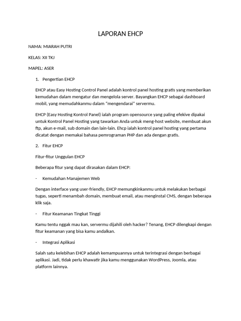 LAPORAN EHCP Angga Suka Warna Pink | PDF