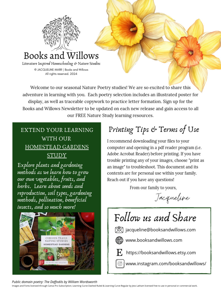 The Daffodils by William Wordsworth | PDF | Botany | Plants