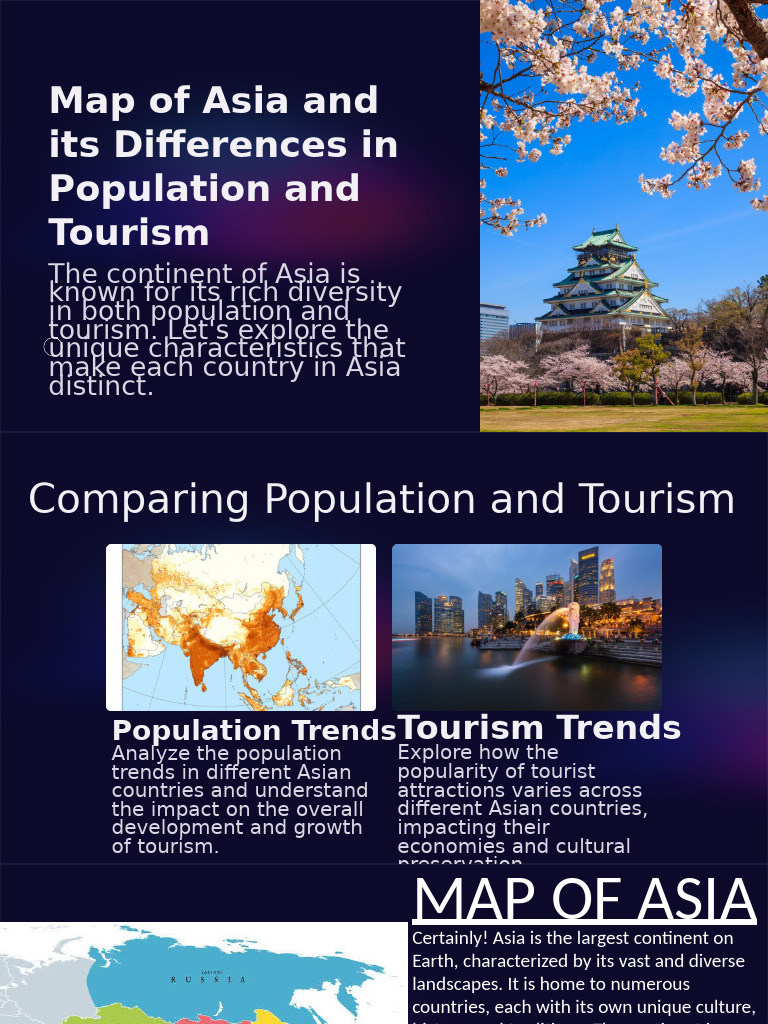 Map of Asia and Its Differences in Population and Tourism | PDF
