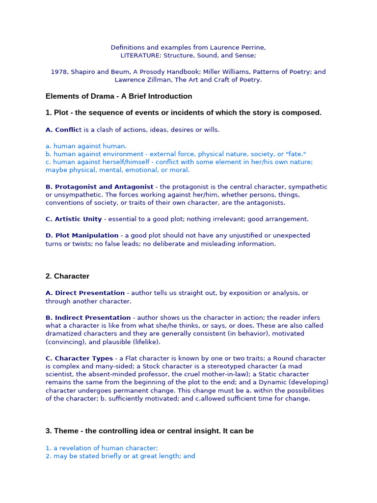 Drama and Literary Elements Guide | PDF | Tragedy | Comedy