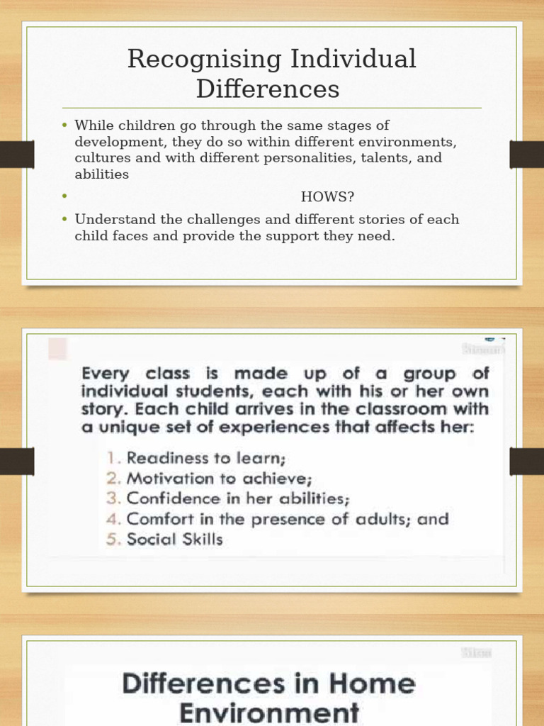 Recognising Individual Differences | PDF