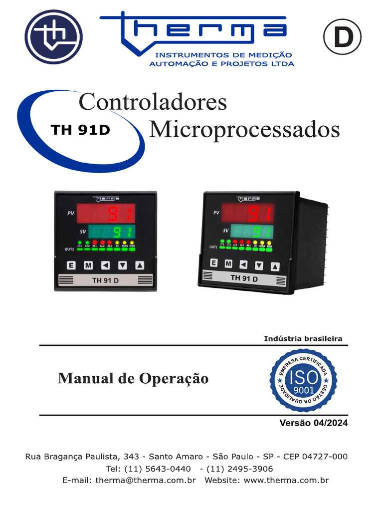 Controladores de Temperatura TH 91D e TH 91M | PDF | Engenharia da ...