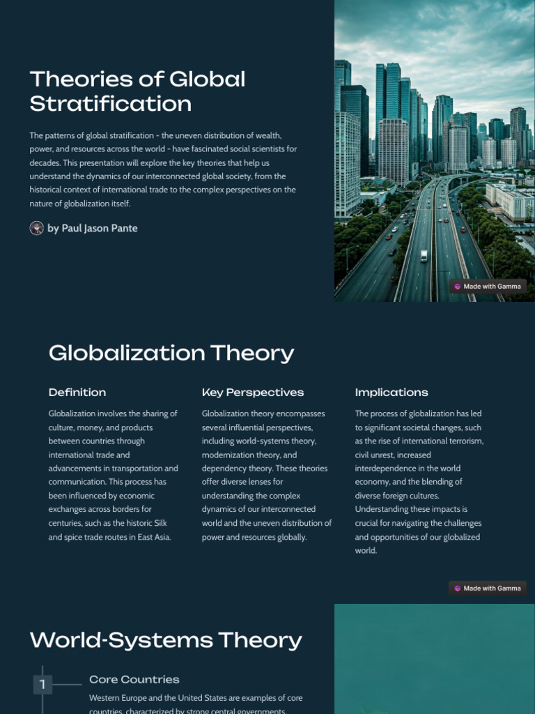 Theories of Global Stratification | PDF | Globalization | Modernization ...