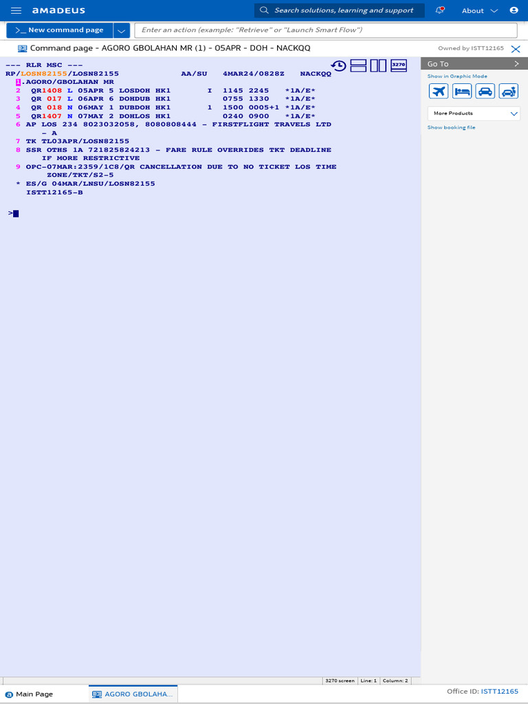ISTT12165 - Amadeus Selling Platform Connect | PDF