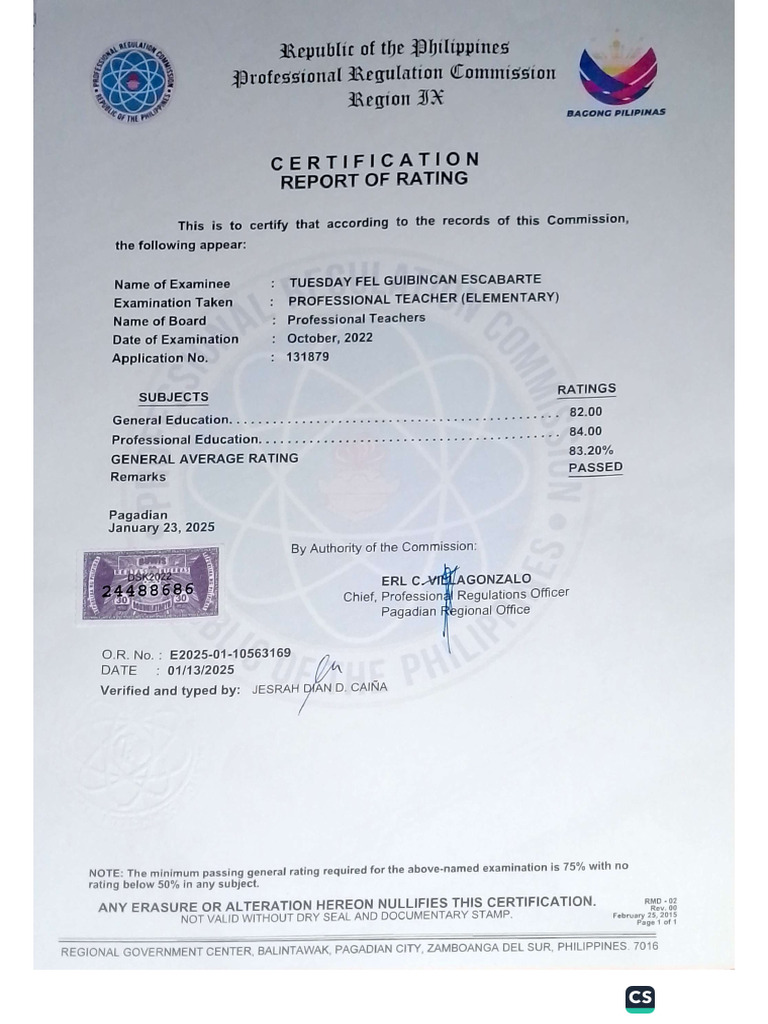 Certificate of Rating | PDF