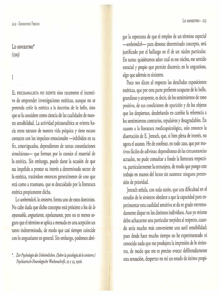 Freud. Lo Siniestro | PDF