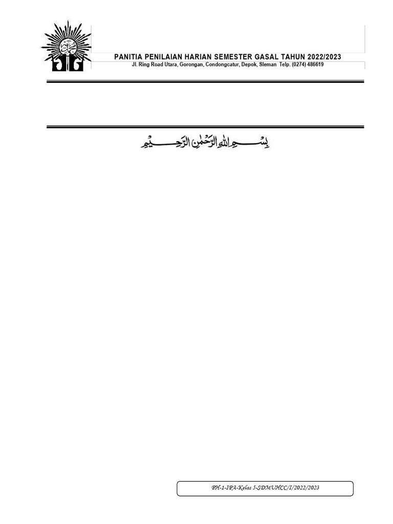 5 Soal PH1 Ipa Sem1 2022-2023 | PDF