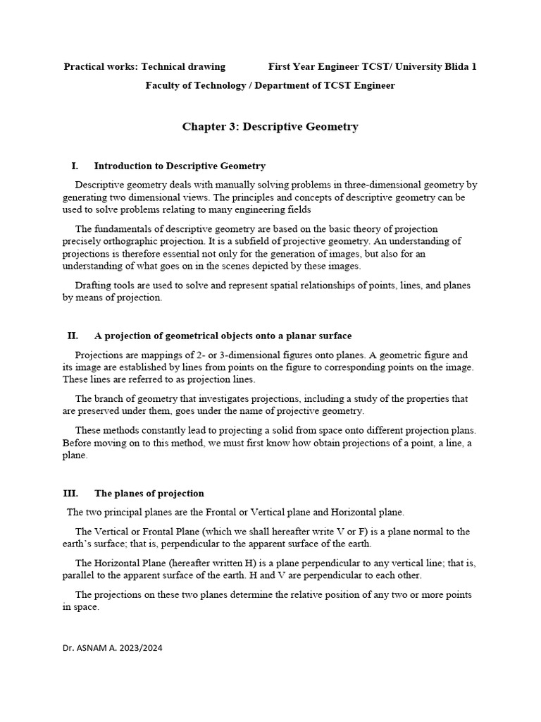 Descriptive Geometry Basics for Engineers | PDF | Geometry | Classical ...