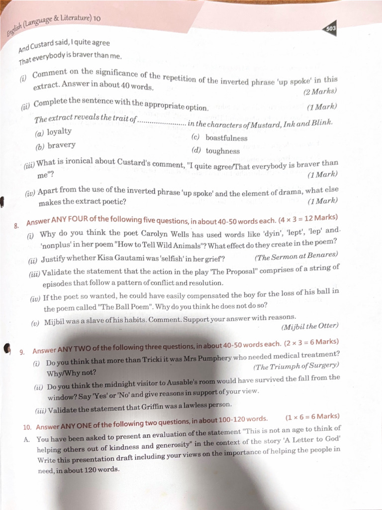 Sample Question Paper | PDF