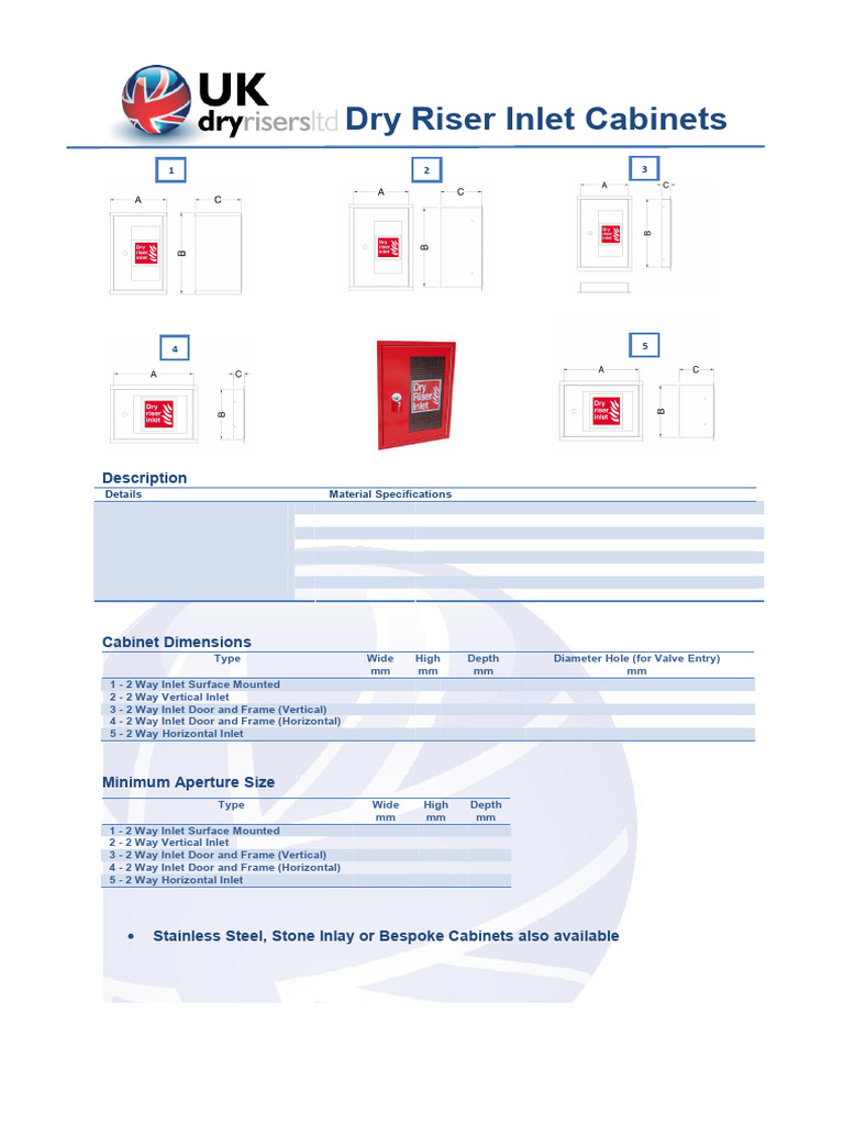 Dry Riser Inlet Cabinets | PDF | Valve