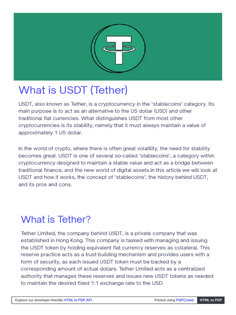 Firi Com Cryptocurrency Usdt What Is Usdt Tether | PDF | Cryptocurrency ...