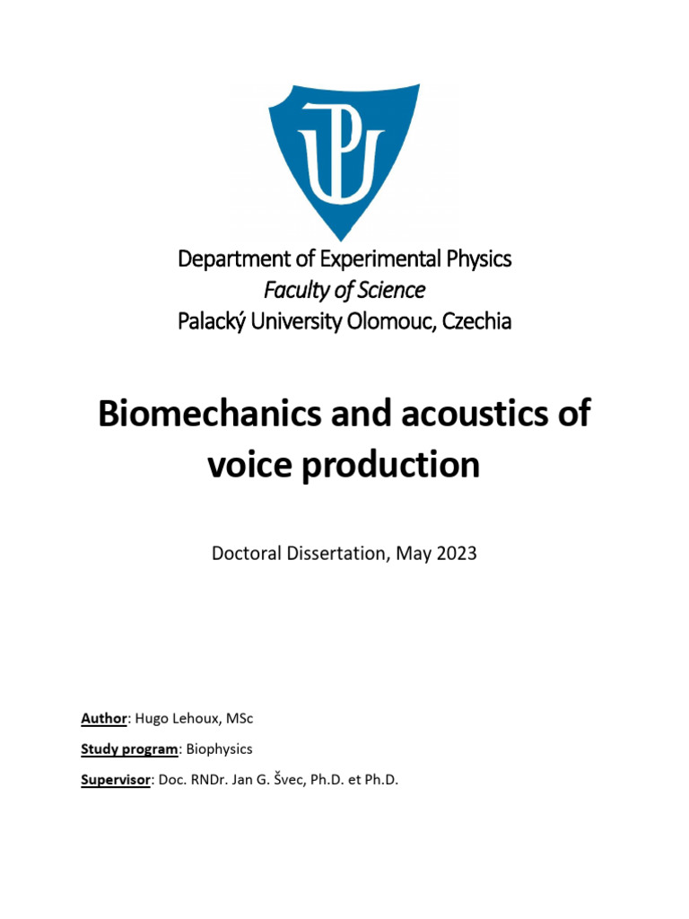 Thesis and Autoreferat | PDF | Human Voice | Larynx