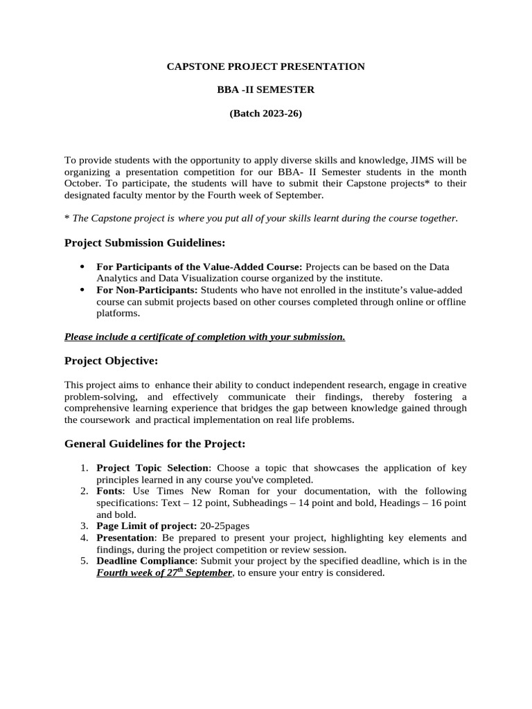 Capstone Project Presentation | PDF | Data | Learning