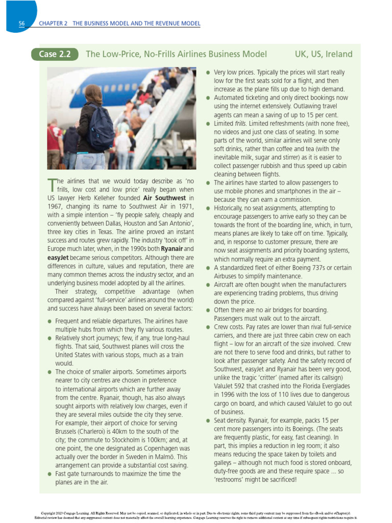 Low-Cost Airline Business Models Explained | PDF