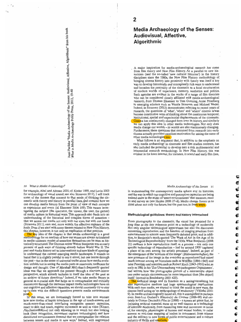 Media Archaeology of The Senses - Jussi Parikka | PDF