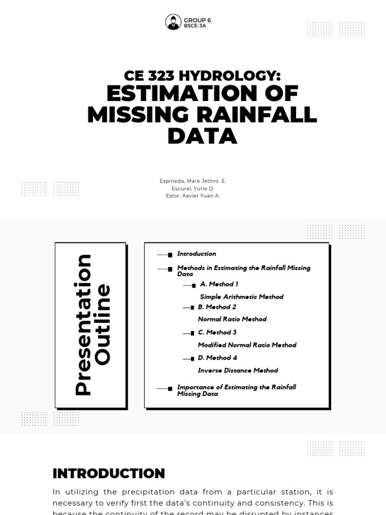 Hydrology Report Missing Rainfall Pdf Rain Precipitation