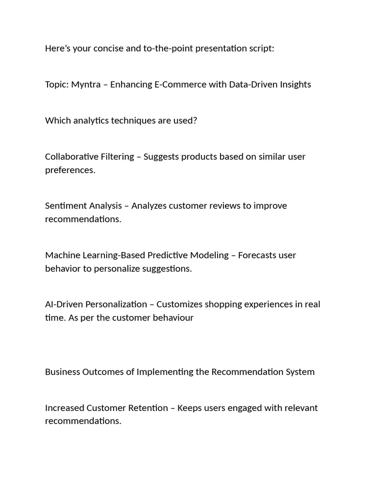 Myntra's Data-Driven E-Commerce Insights | PDF