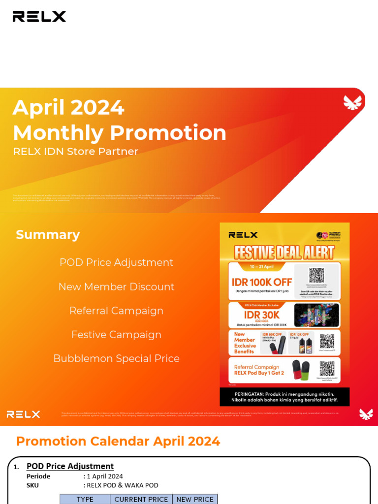 Monthly Promotion by Operation Team April New | PDF